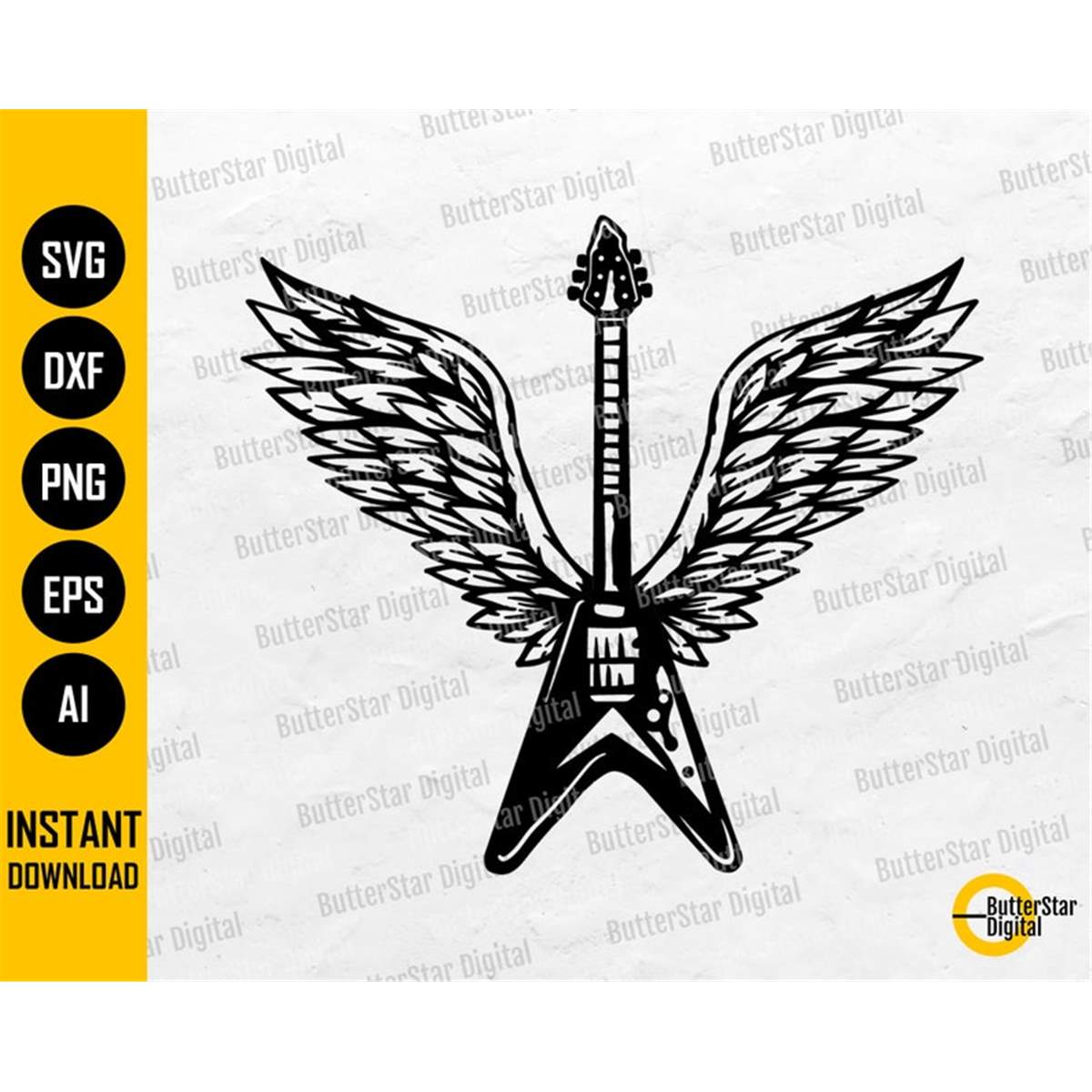 Guitar Angel Wings SVG | Rock And Roll SVG | Music SVG | Hea - Inspire ...