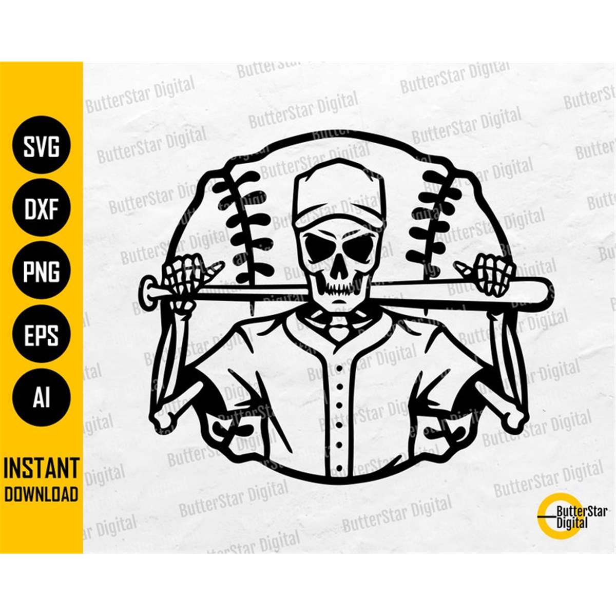 Baseball Skeleton SVG | Batter SVG | Sports T-Shirt Sticker - Inspire ...