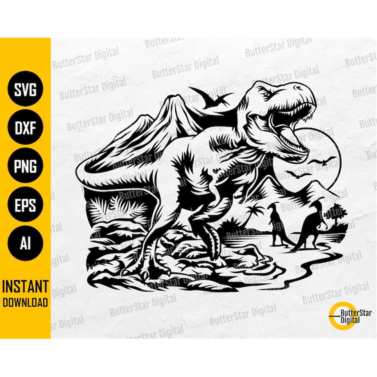 Land Of The Dinosaurs SVG | Tyrannosaurus Rex SVG | Prehisto - Inspire ...