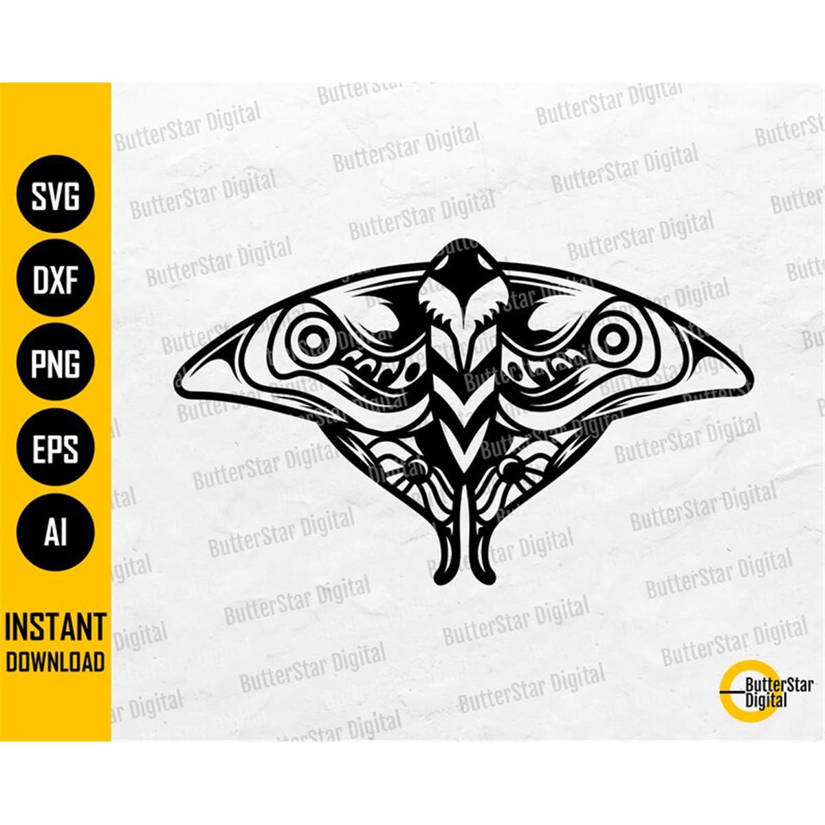 Moth SVG File | Insect Vinyl Stencil Graphics Drawing Illust | Inspire ...
