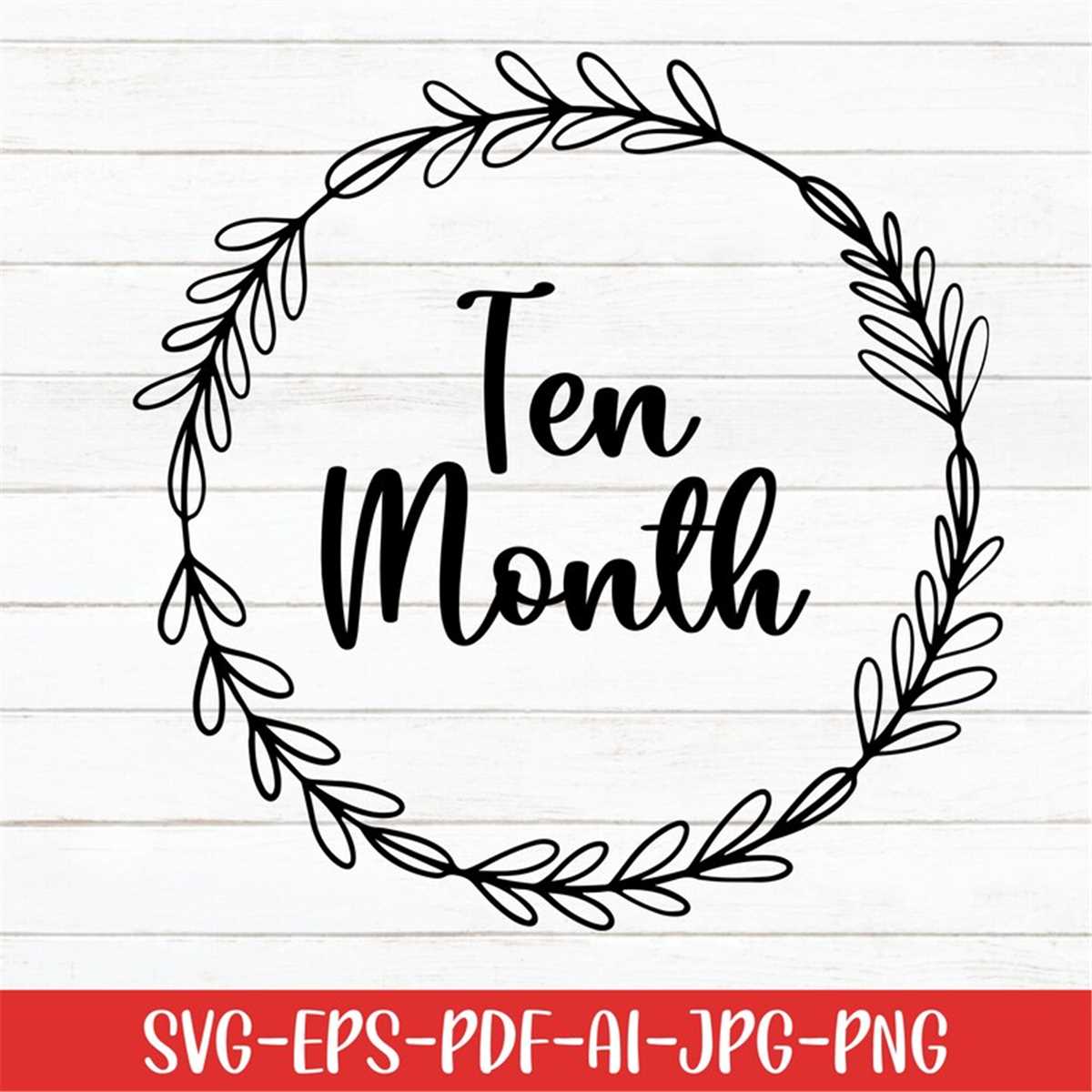 Ten Month Svg, Baby Svg, Baby Month Svg, Digital Download, B | Inspire ...