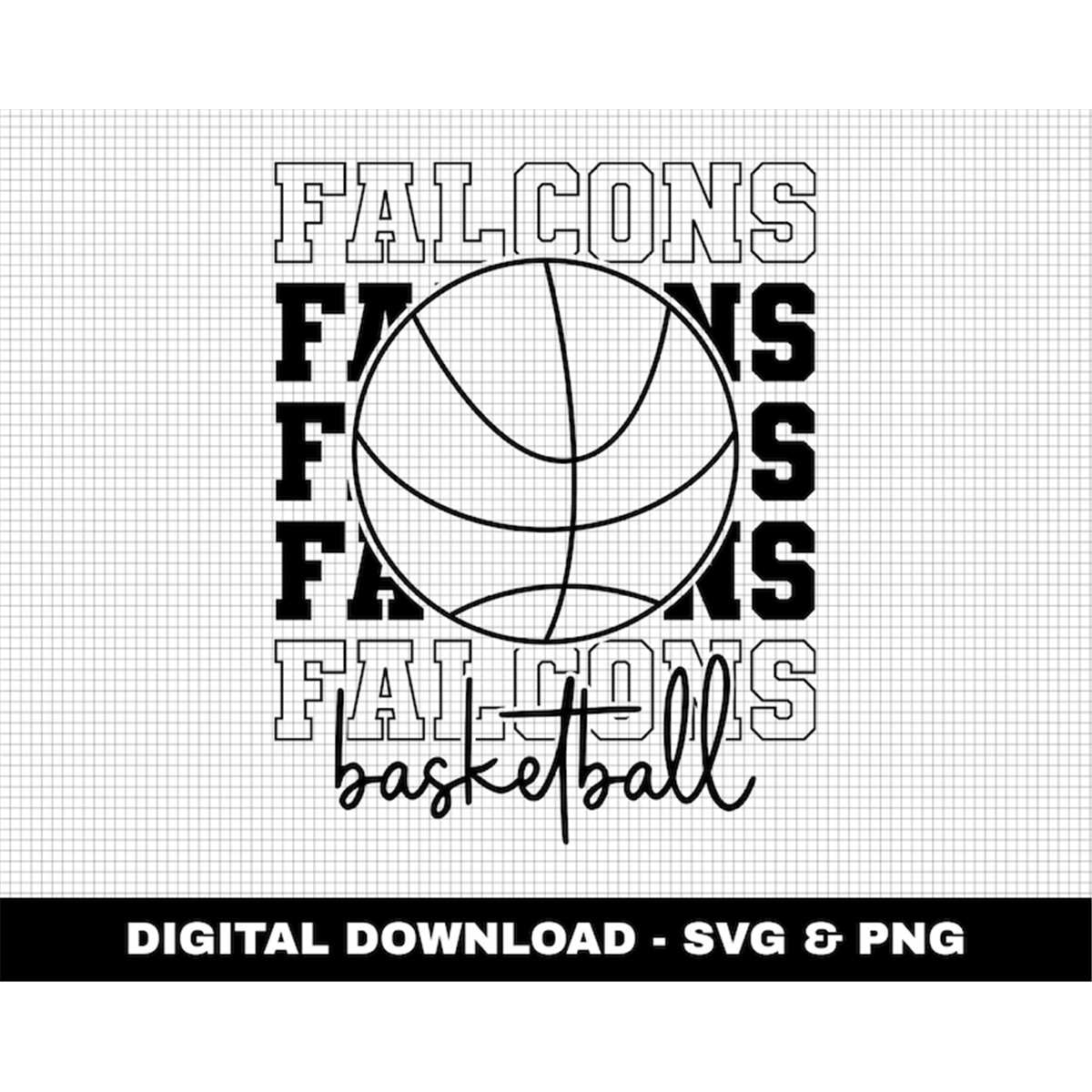 Falcons Basketball Svg, Stacked Svg, Basketball Svg, Basketb | Inspire ...