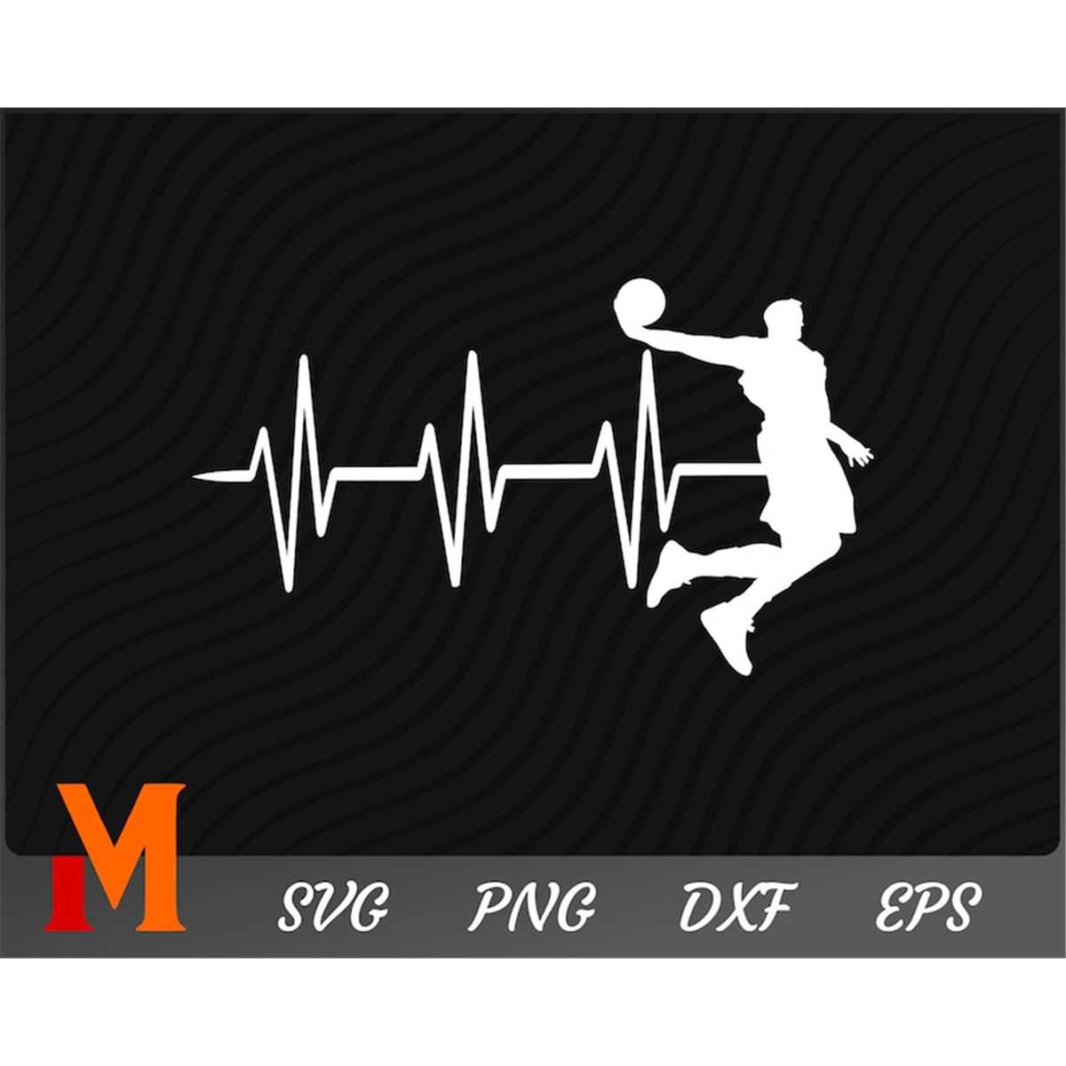 Heartbeat Dunk Basketball SVG, Sports svg, Basketball Player | Inspire ...