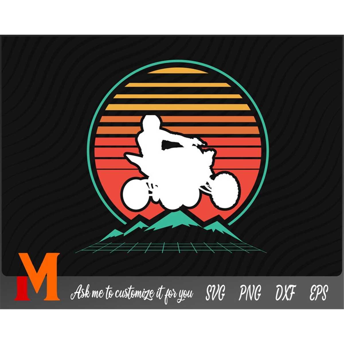 Cool Sunset Retro ATV Svg, quad ride svg, 4 wheeler svg, off - Inspire ...