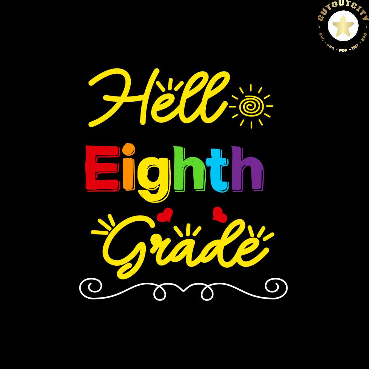 Back To School Shirt Svg Hello Eighth Grade Vector, Cute Gif - Inspire ...