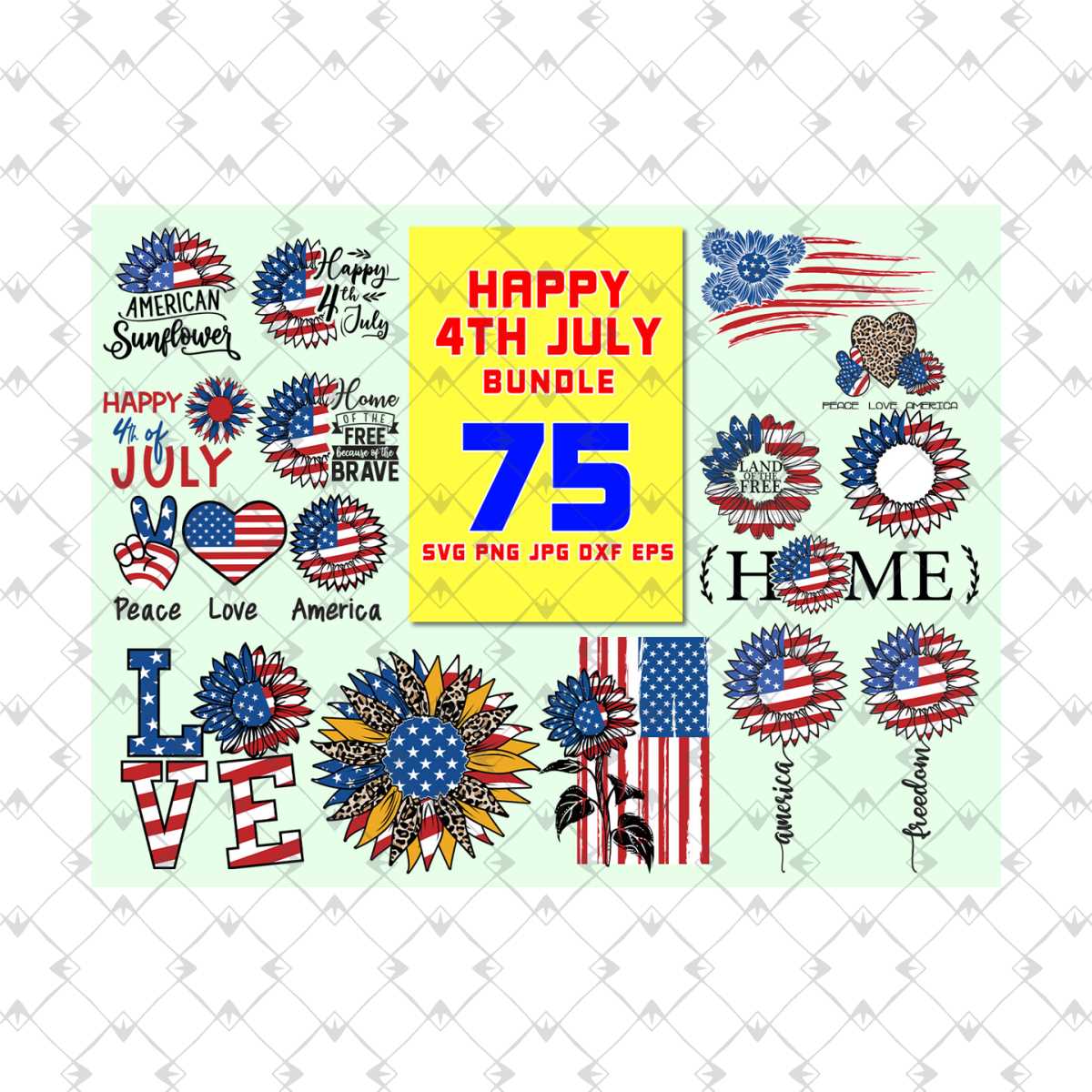 75 Files Happy 4th July Bundle Svg, Independence Day Svg, 4t | Inspire ...