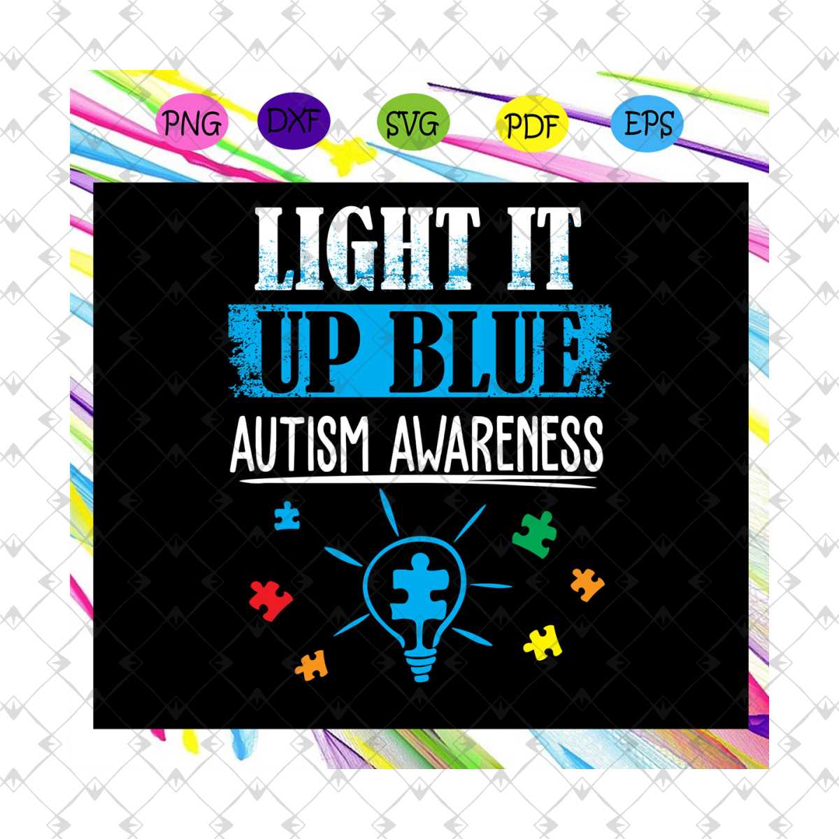 Light it up blue autism awareness, autism svg, autism shirt, | Inspire ...