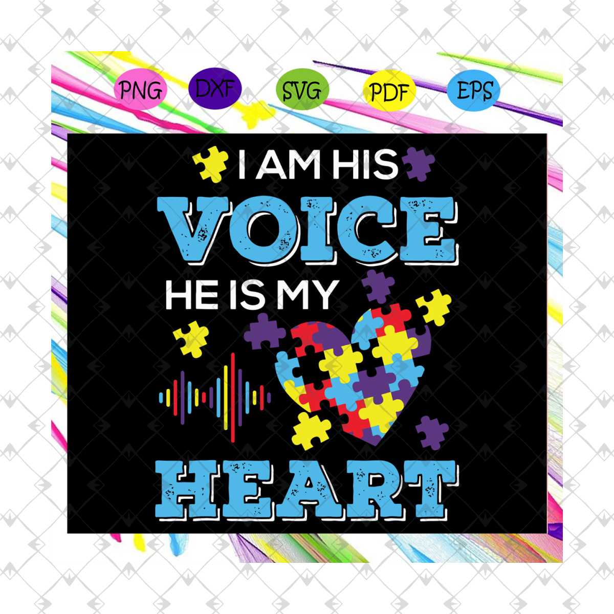 I am his voice He is my heart svg, Autism svg, Autism day sv - Inspire ...