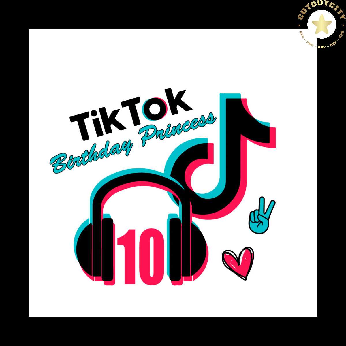 10th Birthday Tik Tok Princess Svg, Tik Tok Gift For Kinderg | Inspire ...