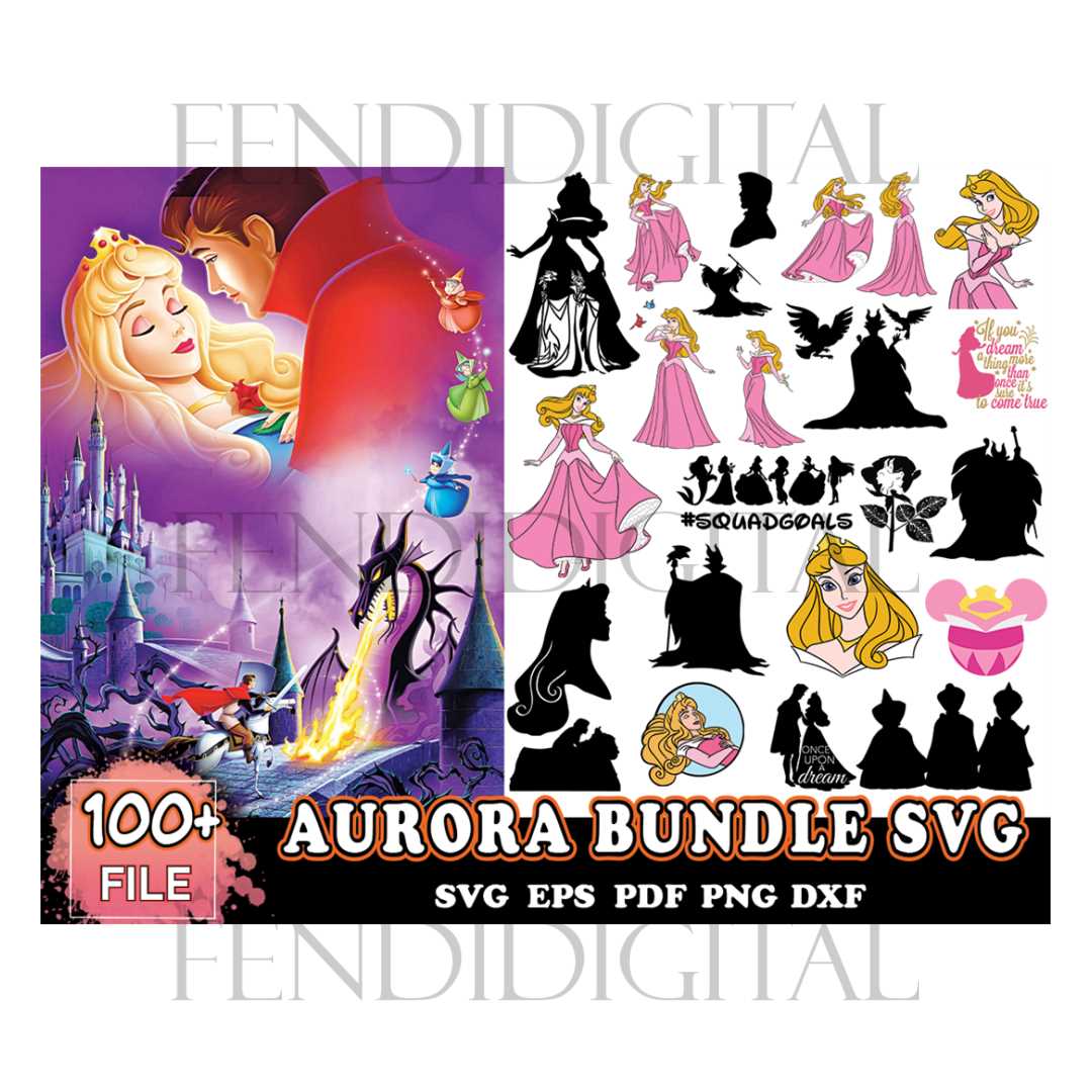 100 Aurora Bundle Svg, Disney Svg, Disney Aurora Svg - Inspire Uplift