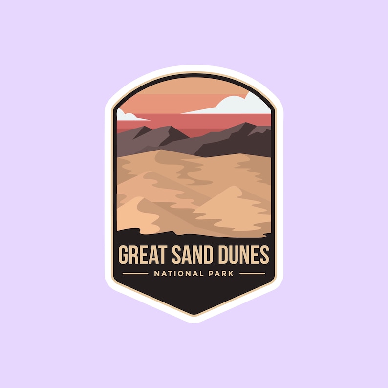Great Sand Dunes National Park Sticker, National Park Badge | Inspire ...