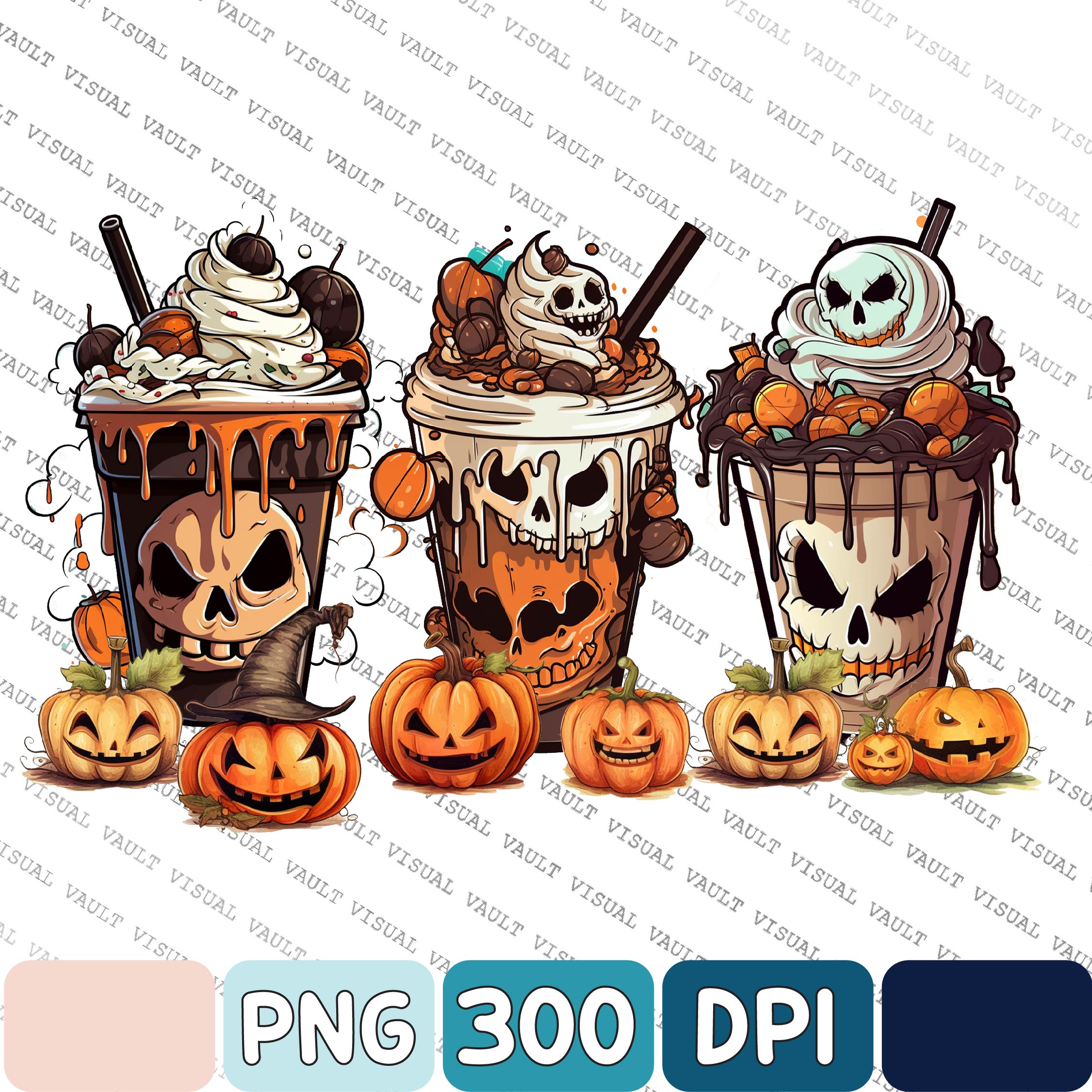 Scary Coffee Cup Png, Skeleton Coffee Cups Png, Png Design D | Inspire ...