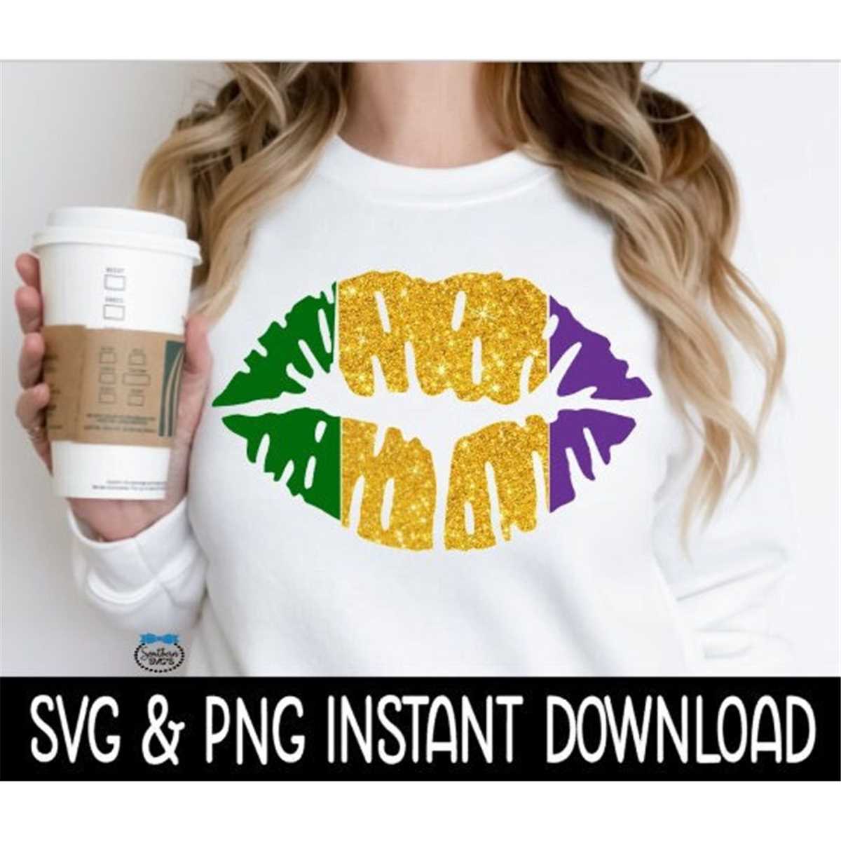 Mardi Gras Kissy Lips SVG Files, Instant Download, Cricut Cu - Inspire ...