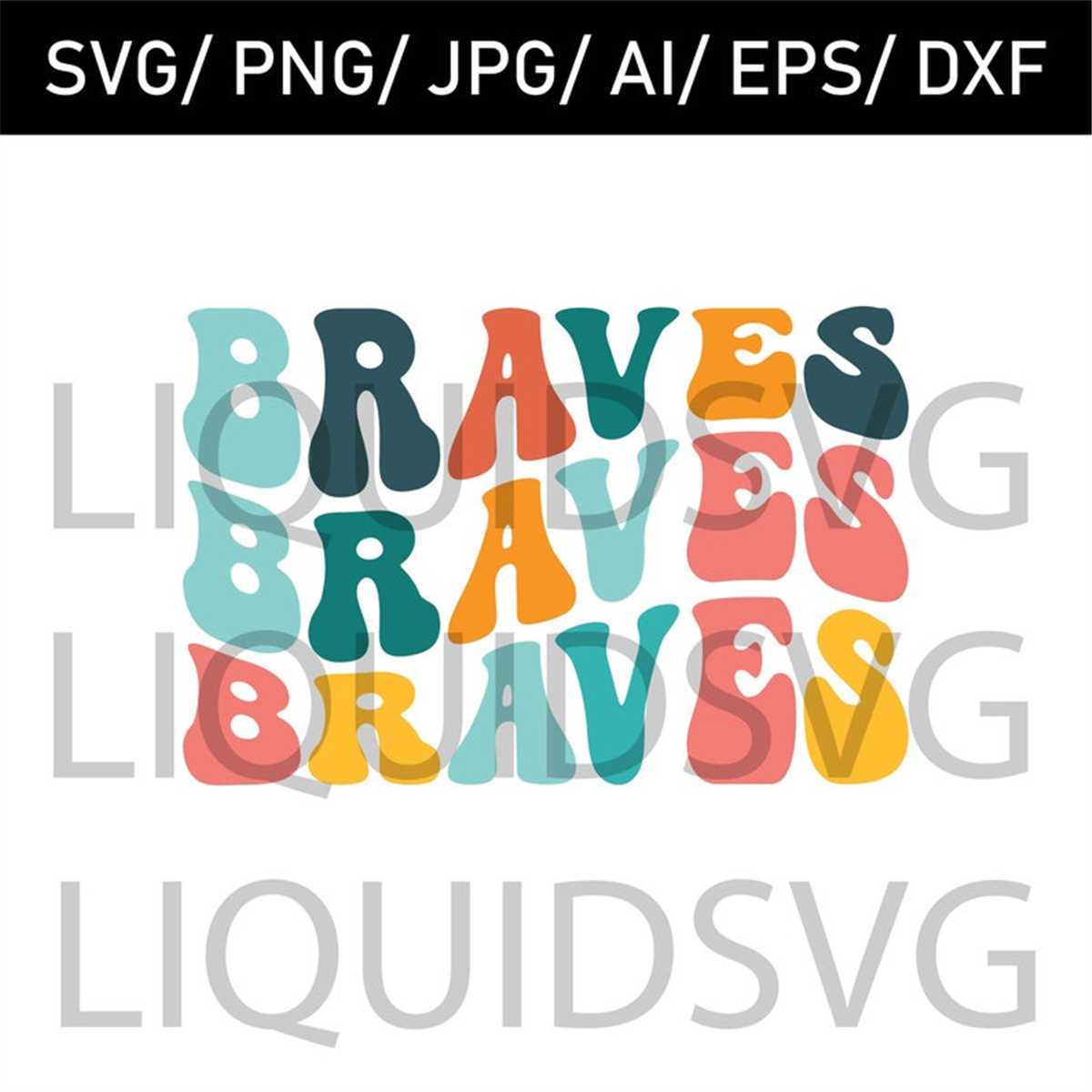 Braves svg Braves Wavy Stacked Svg Braves Mascot Svg Team Ma | Inspire ...