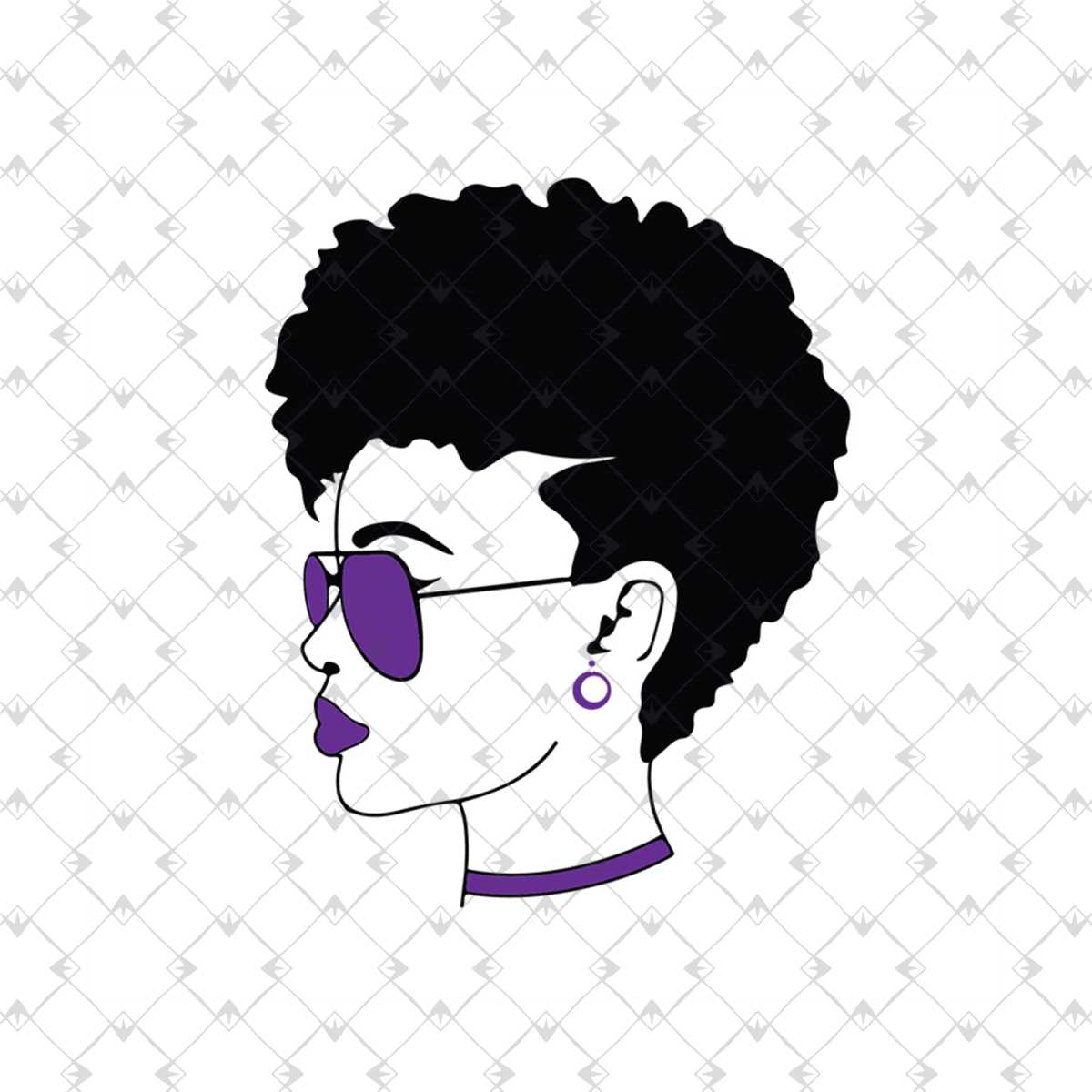 Pretty Black Woman Natural Hair Svg | Inspire Uplift