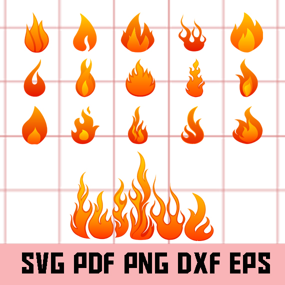 Fire bundle svg, Fire Clipart, Fire DIgital CLipart, Fire pn - Inspire ...