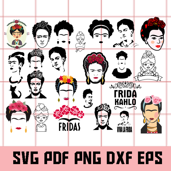 Frida SVG, Frida Clipart, Frida Digital CLipart, Frida Png, | Inspire ...