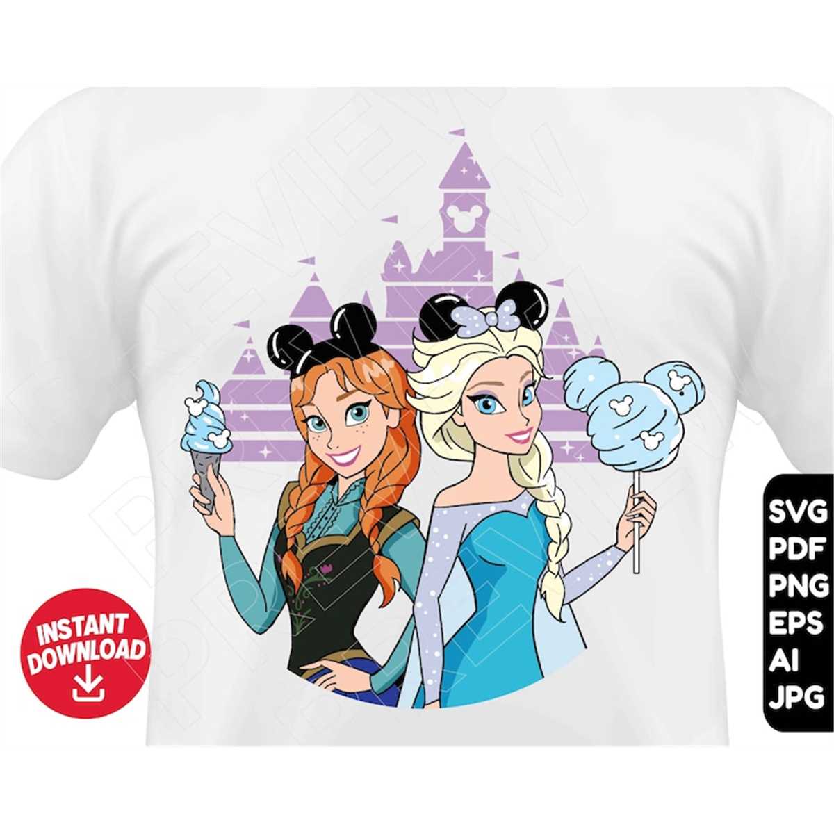 Frozen SVG Elsa Anna castle vacay mode png clipart, cut file - Inspire ...
