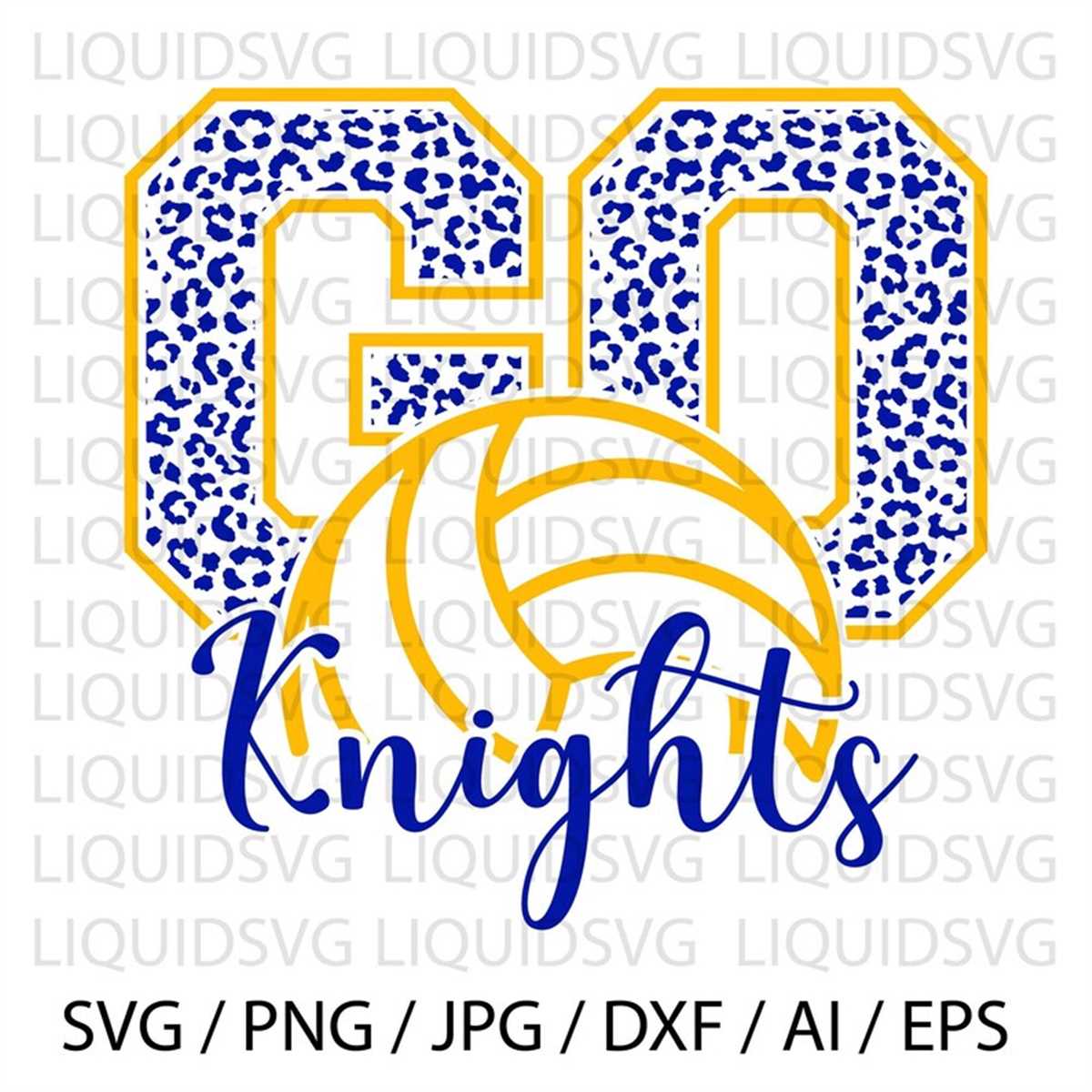 Go Knights Volleyball SVG Knights svg Go Leopard Knights svg | Inspire ...