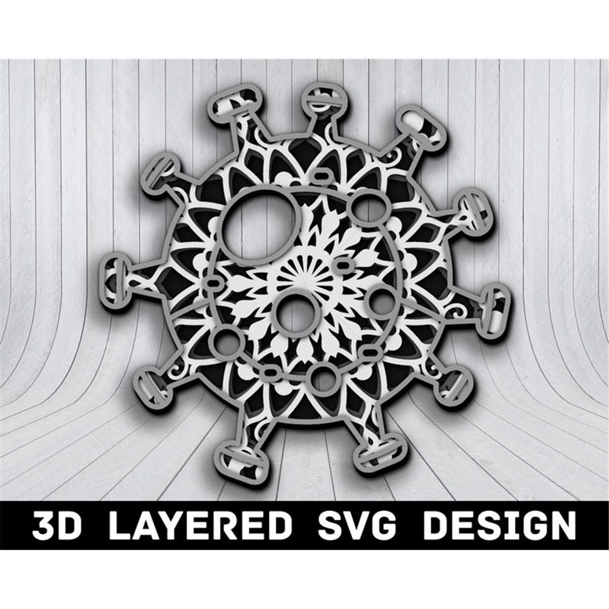 3D Mandala Corona SVG File, Corona Mandala SVG Files, Covid - Inspire ...