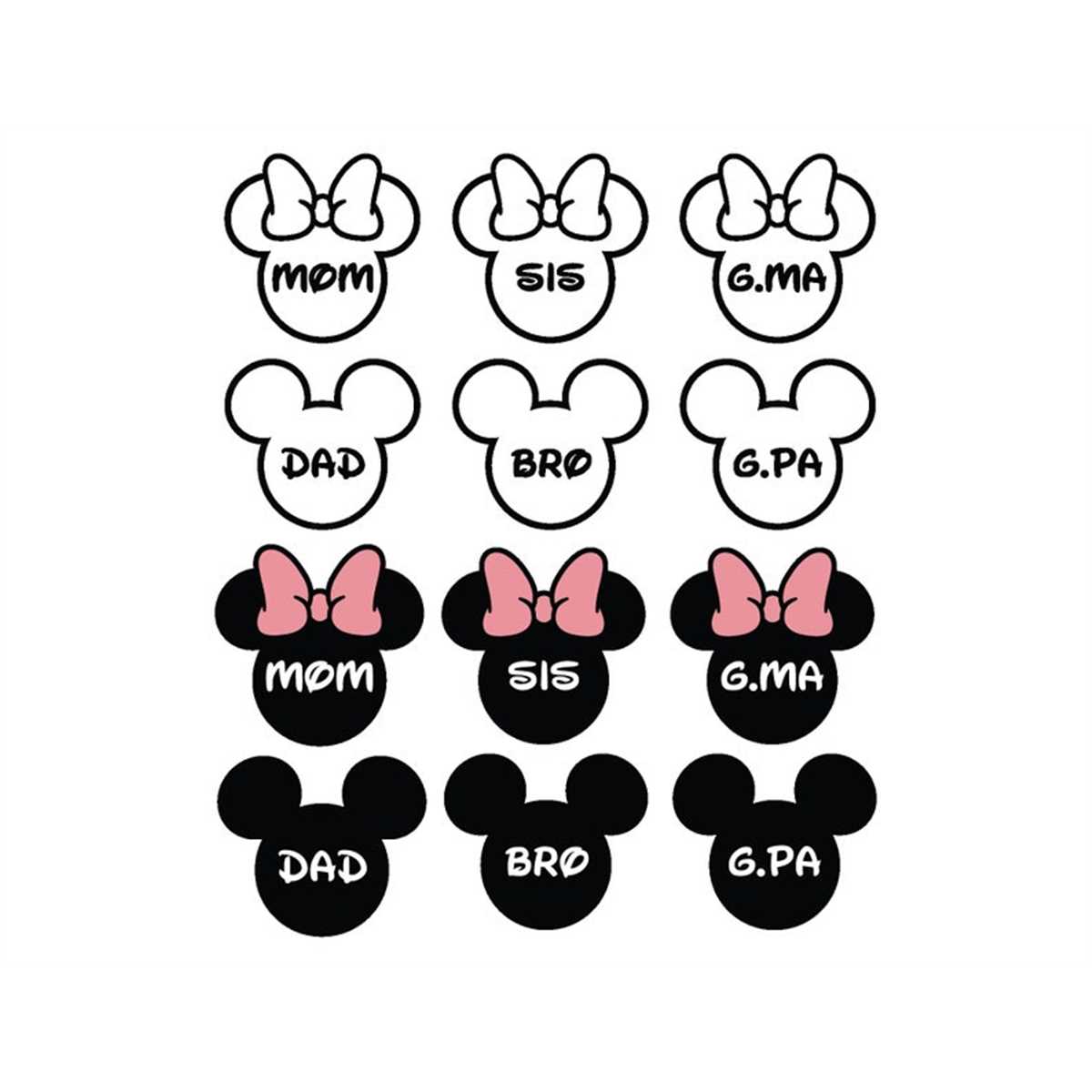 Mickey Family Name SVG Bundle | Disneyland Shirt SVG | Disne | Inspire ...