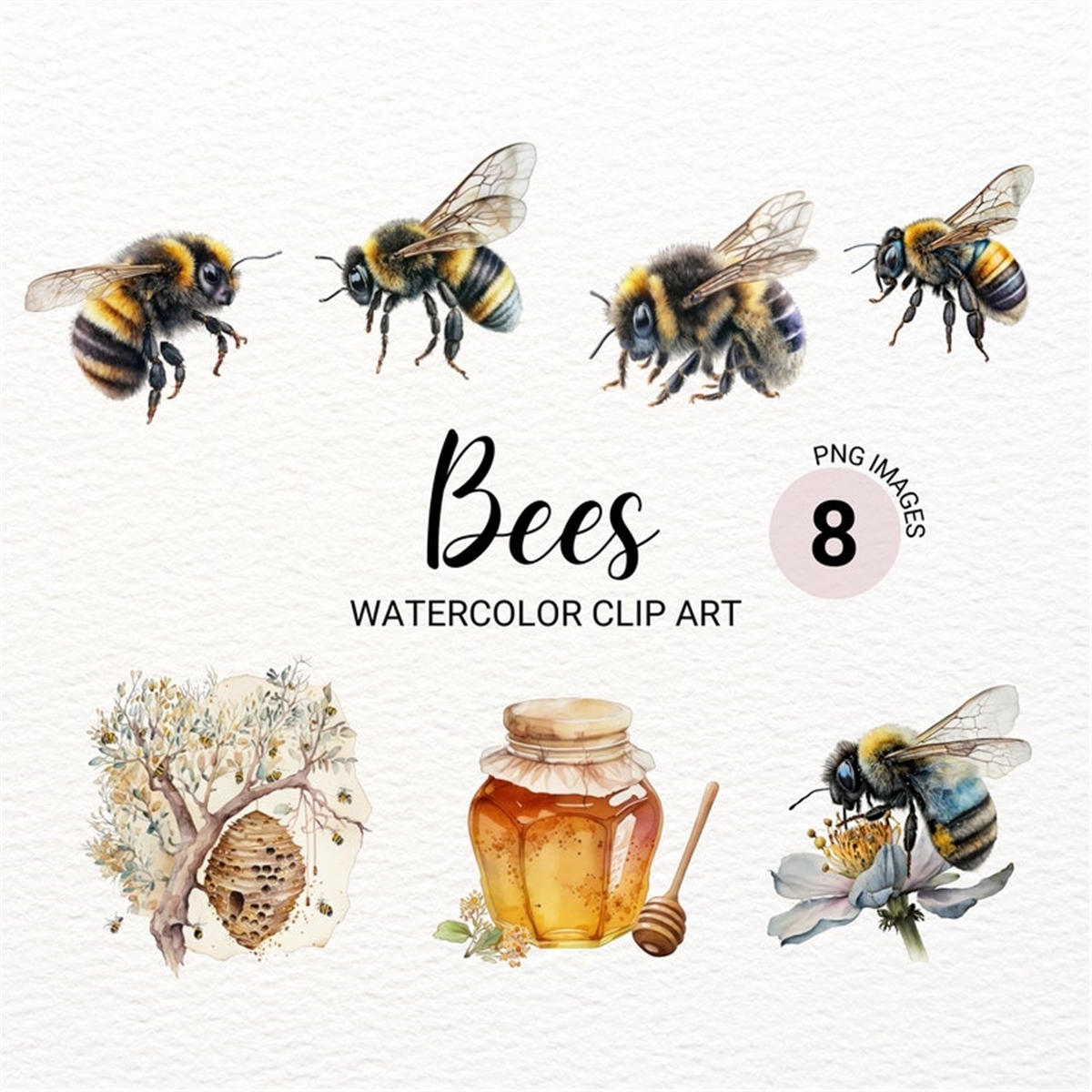 Watercolor Bumblebee Clipart | Bee PNG | Summer Clipart | Ho - Inspire ...