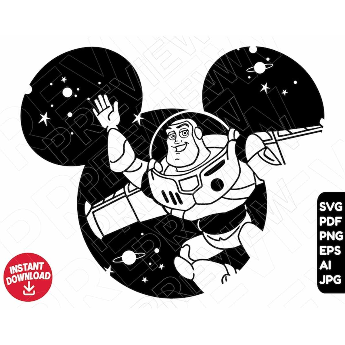 Toy Story SVG Buzz Lightyear ears svg clipart , cut file sil | Inspire ...