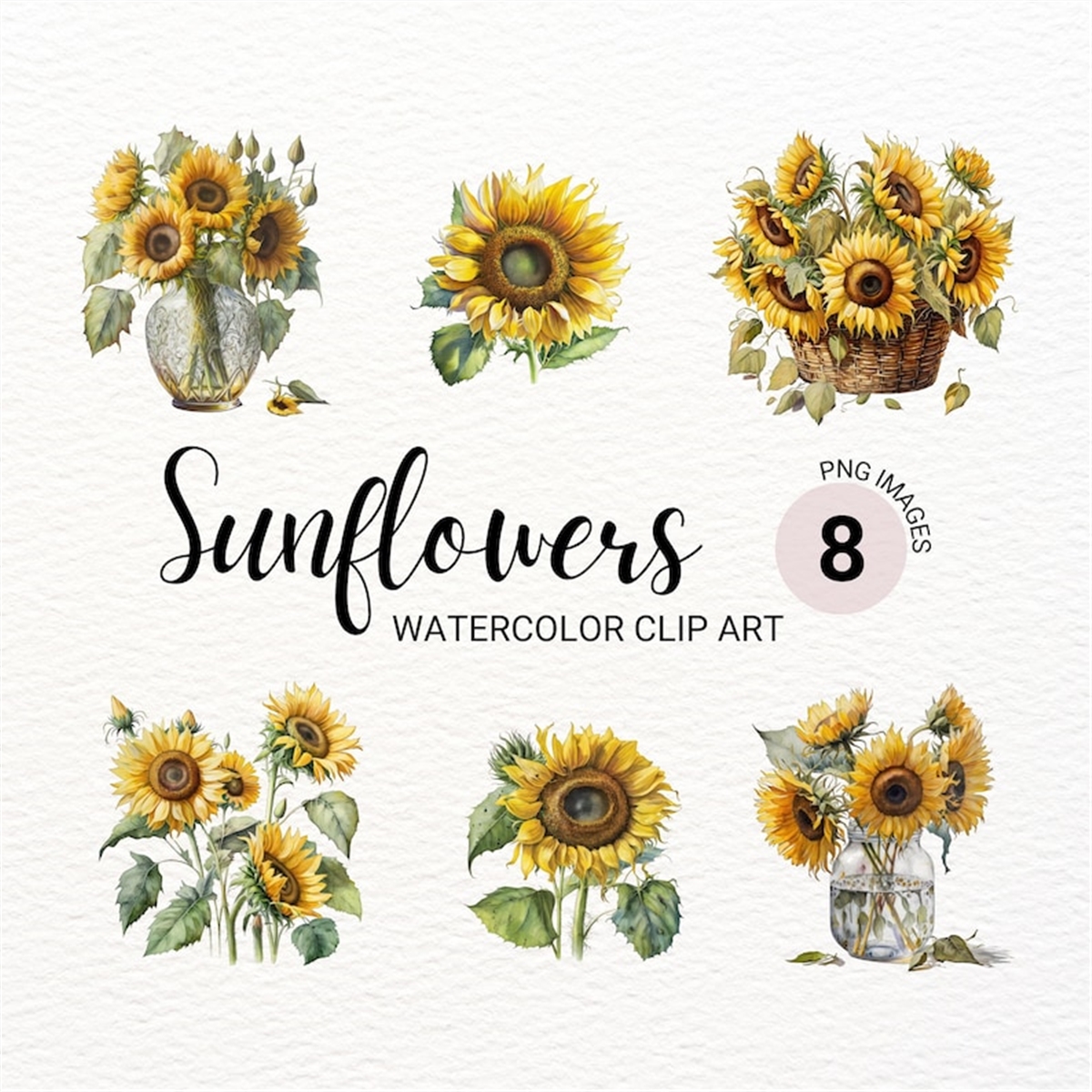 Sunflower PNG | Watercolor Sunflower Clipart | Floral PNG | - Inspire ...