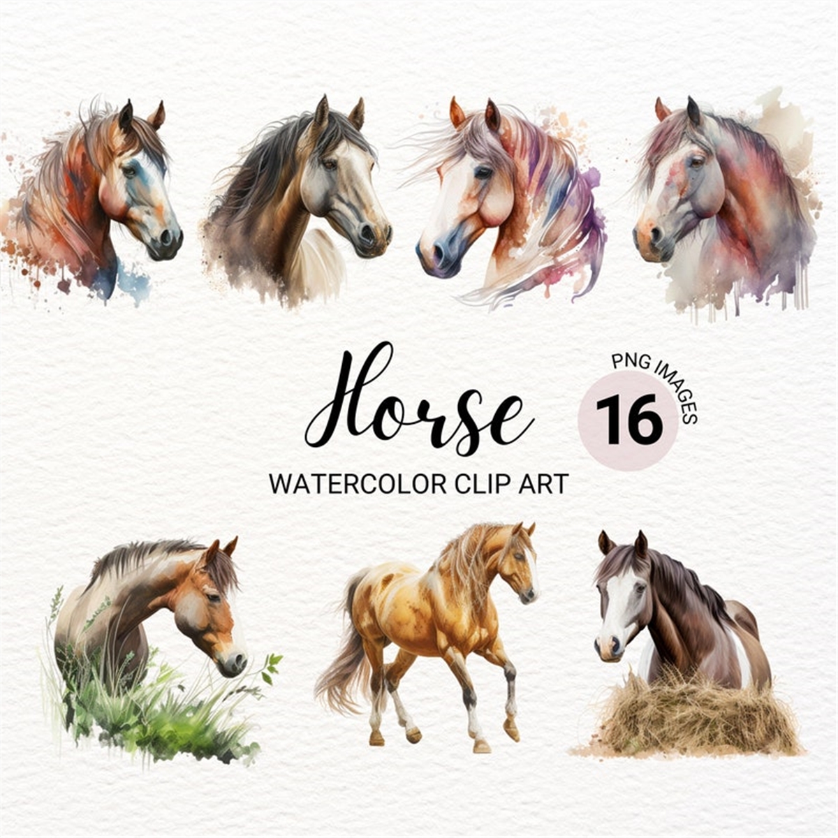 Horse PNG | Horse Clipart Set | Watercolor Horse | Western C | Inspire ...