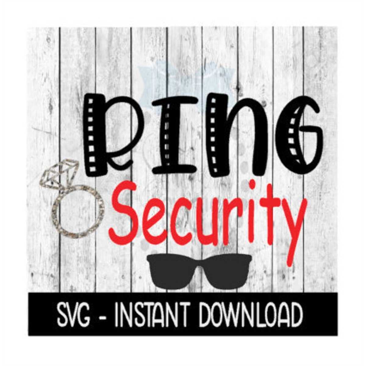Ring Security SVG, SVG Files, Instant Download, Ring Bearer | Inspire ...