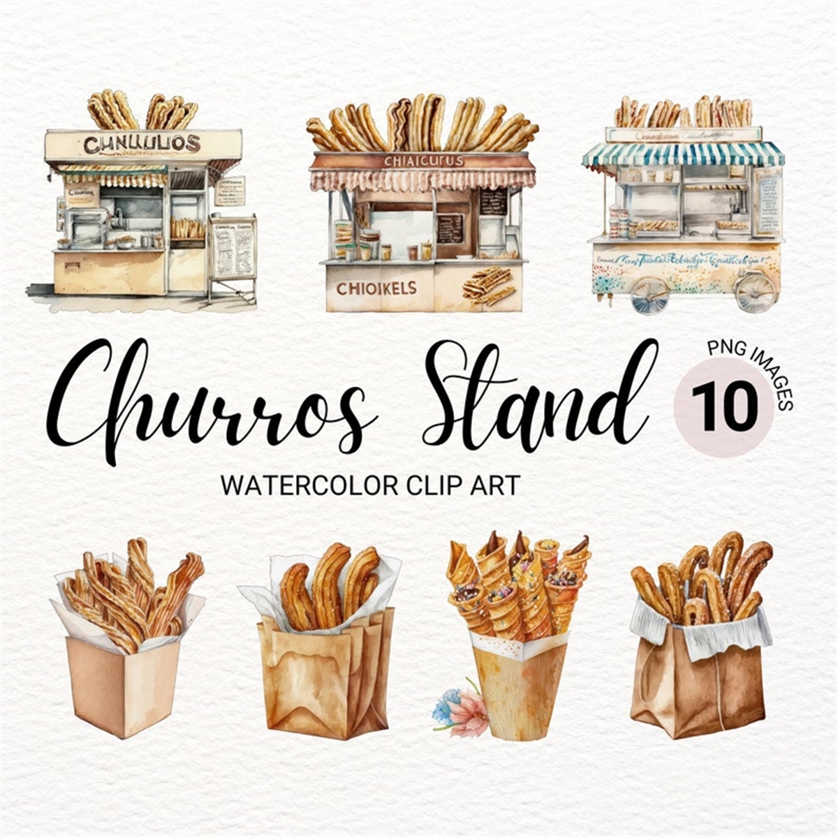 Churros Stand Clipart | Baking Clipart | Food Clipart | Dess - Inspire ...