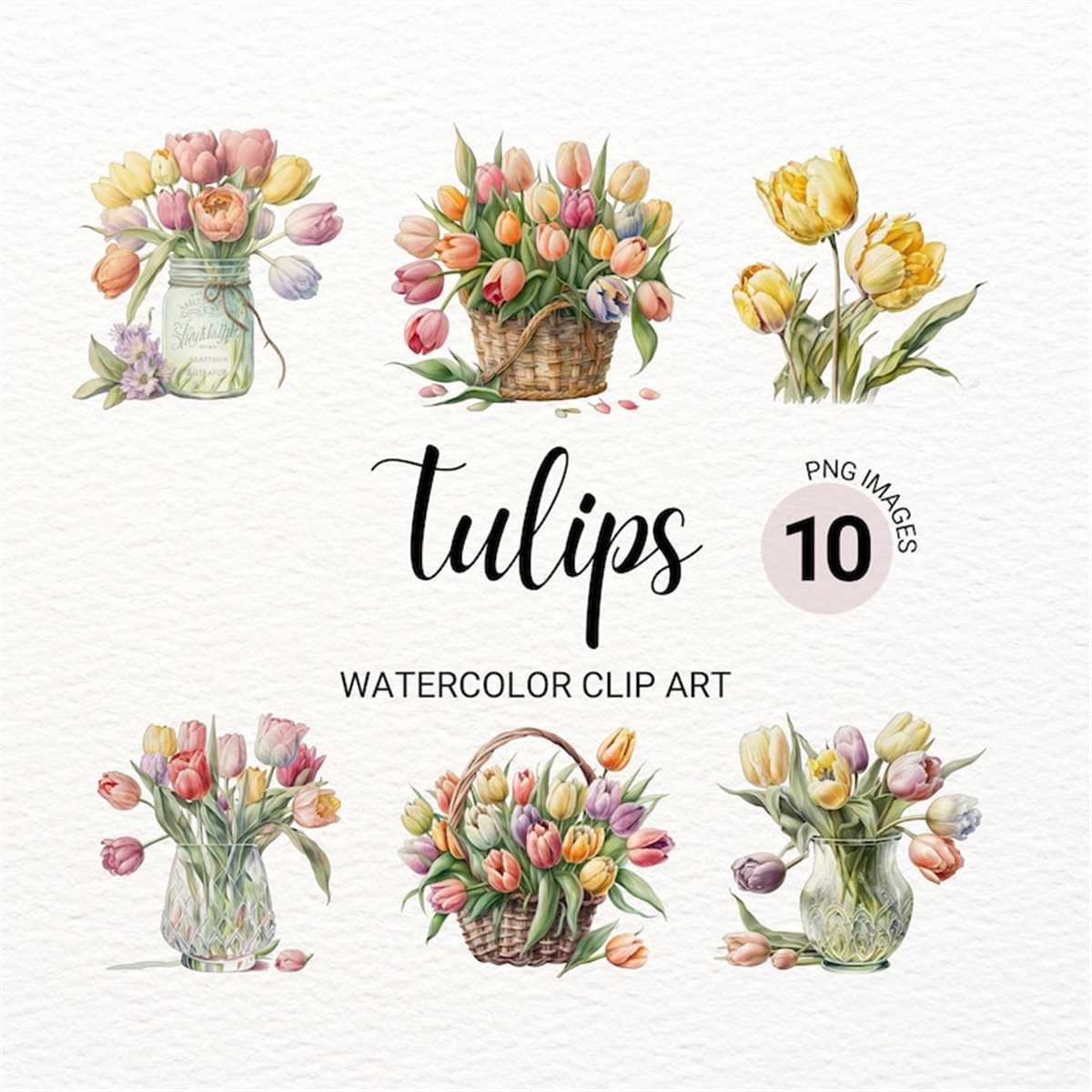Tulip Clipart | Watercolor Tulip PNG | Floral PNG | Summer C | Inspire ...