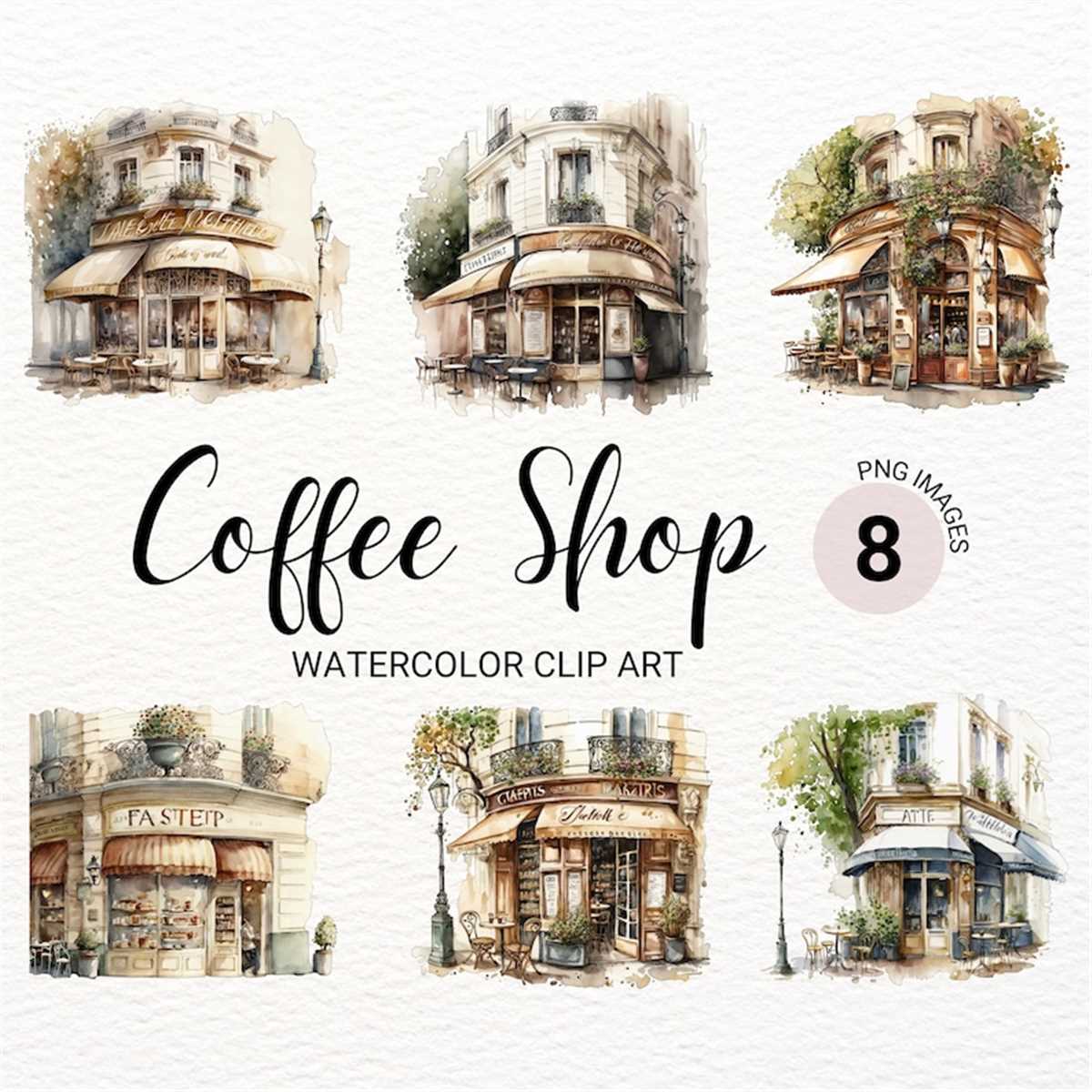 Coffee Shop Clipart | Parisian Cafe Clipart | Watercolor Cof | Inspire ...