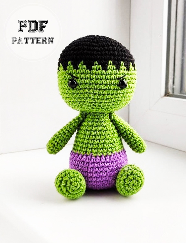 Baby Hulk Crochet PDF Amigurumi Pattern | Inspire Uplift