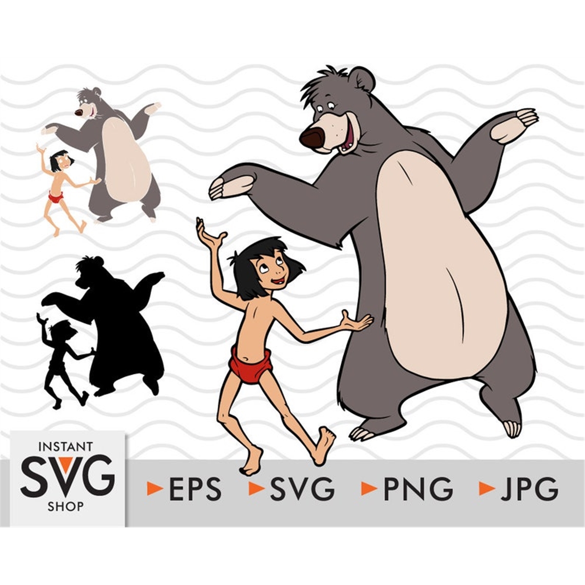 mowgli svg, baloo svg, jungle book svg, jungle book cricut, | Inspire ...