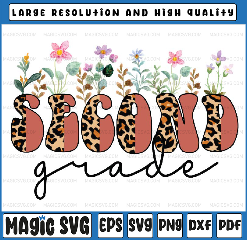 Retro Second Grade Teachers Leopard Png, Leopard Second Grad | Inspire Uplift