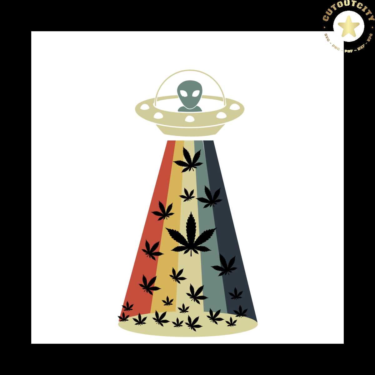 Alien Weed Pot Leaf UFO Svg, Trending Svg, Trending Now Svg, | Inspire Uplift
