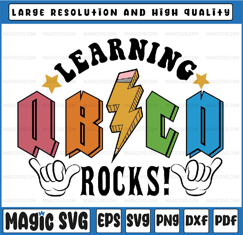 ABCD Learning Rocks Svg, Teacher Appreciation Svg, Retro Sch - Inspire ...