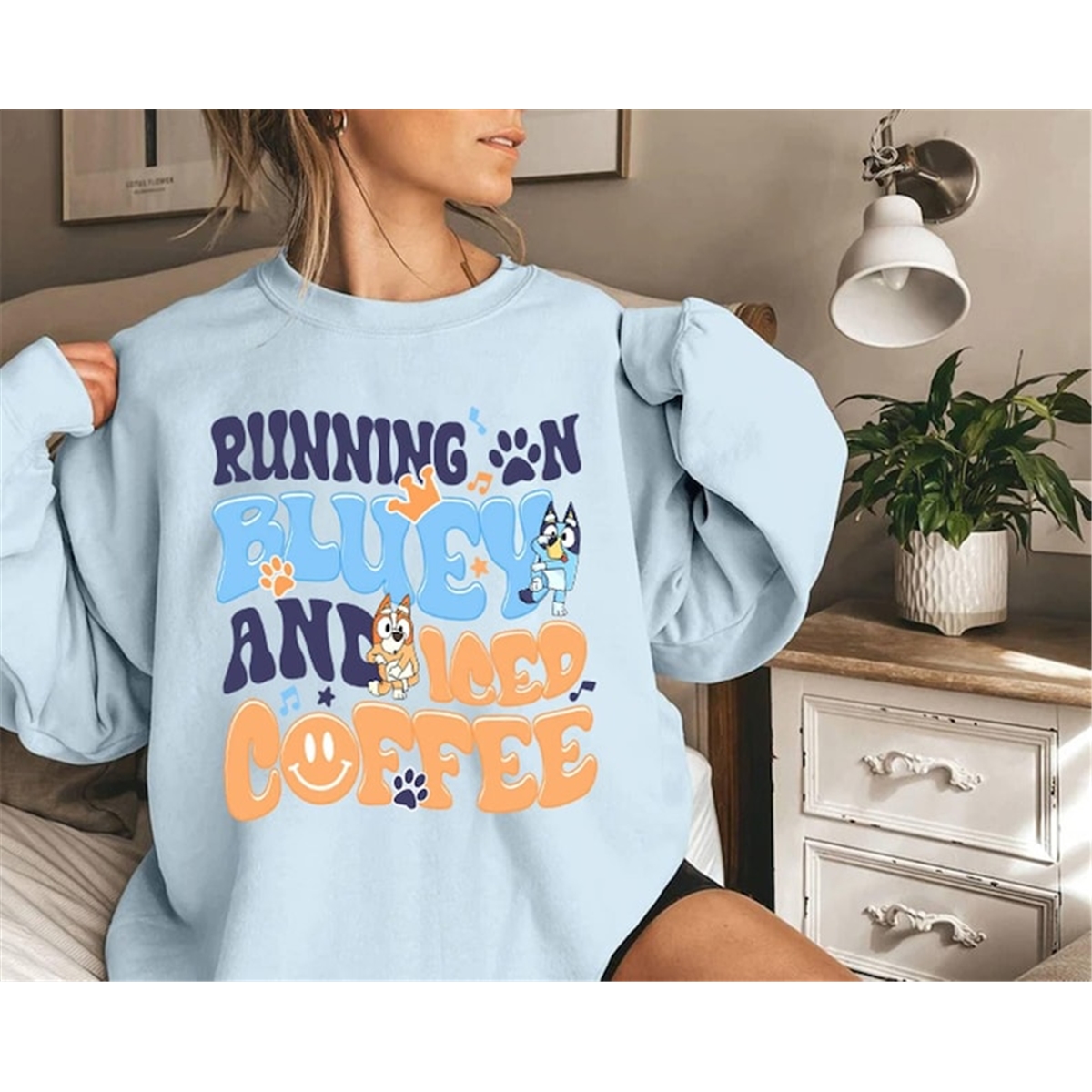 Running On Bluey And Iced Coffee, Bluey Coffee Shirt, Person - Inspire ...