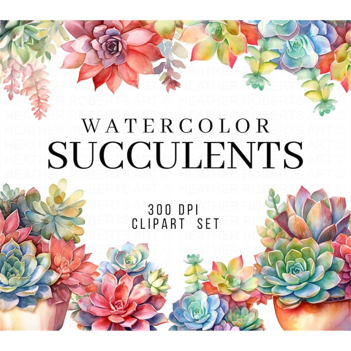 Watercolor Succulents Clipart, Succulents PNG, Cactus Clip A - Inspire ...