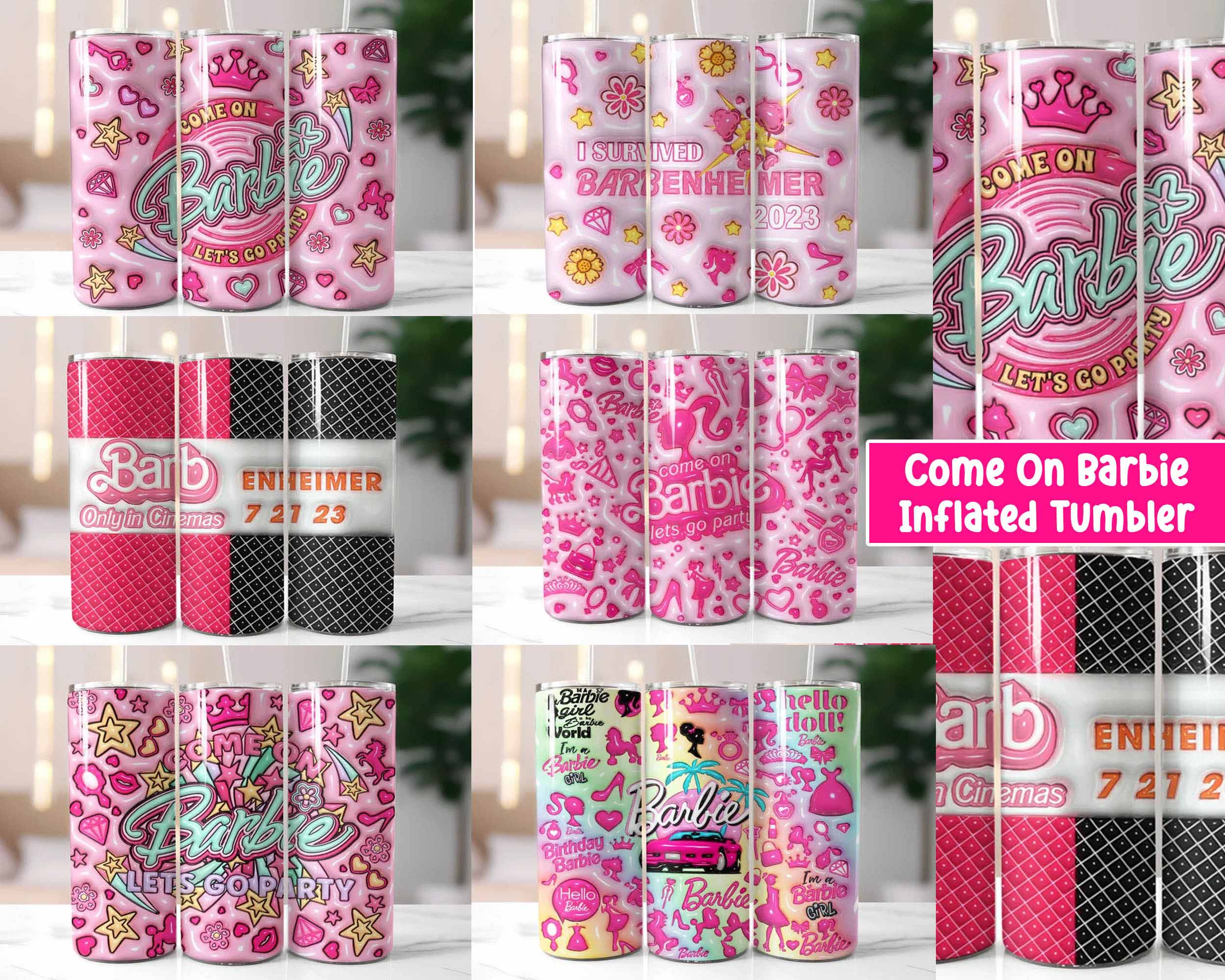 Come On Barbie Inflated Tumbler, Tumbler Wrap Png, Come On B | Inspire ...