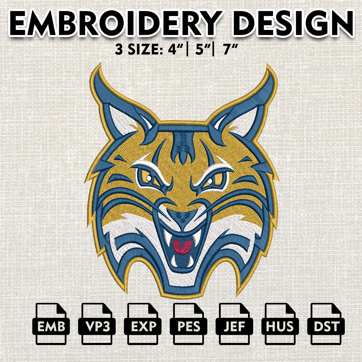 NCAA Logo Embroidery Designs, Quinnipiac Bobcats Embroidery | Inspire ...