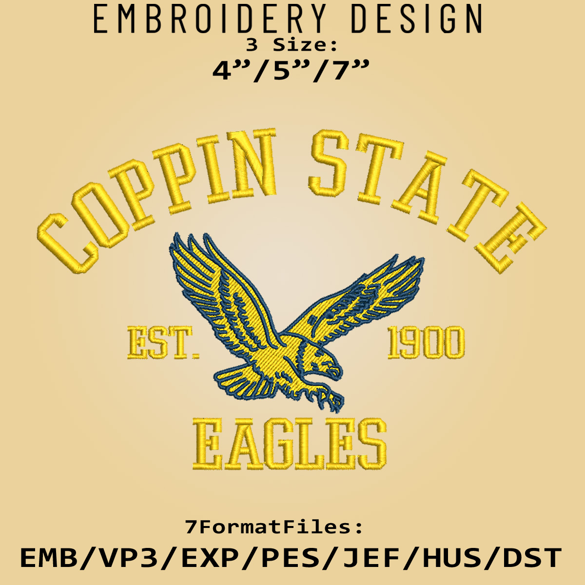 Coppin State Eagles embroidery design, NCAA Logo Embroidery | Inspire ...
