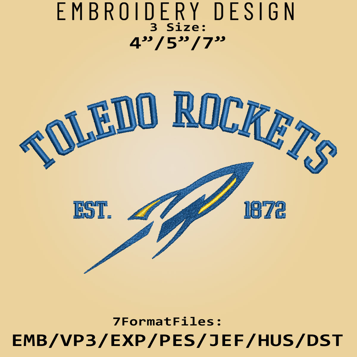 Toledo Rockets embroidery design, NCAA Logo Embroidery Files | Inspire ...