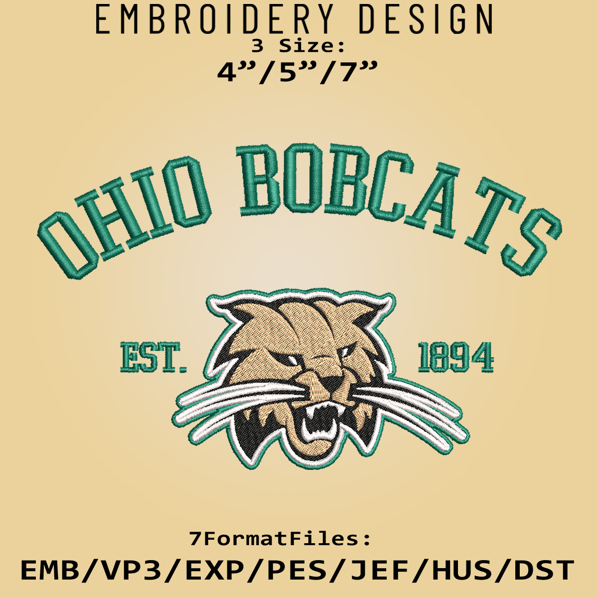 Ohio Bobcats embroidery design, NCAA Logo Embroidery Files, | Inspire ...