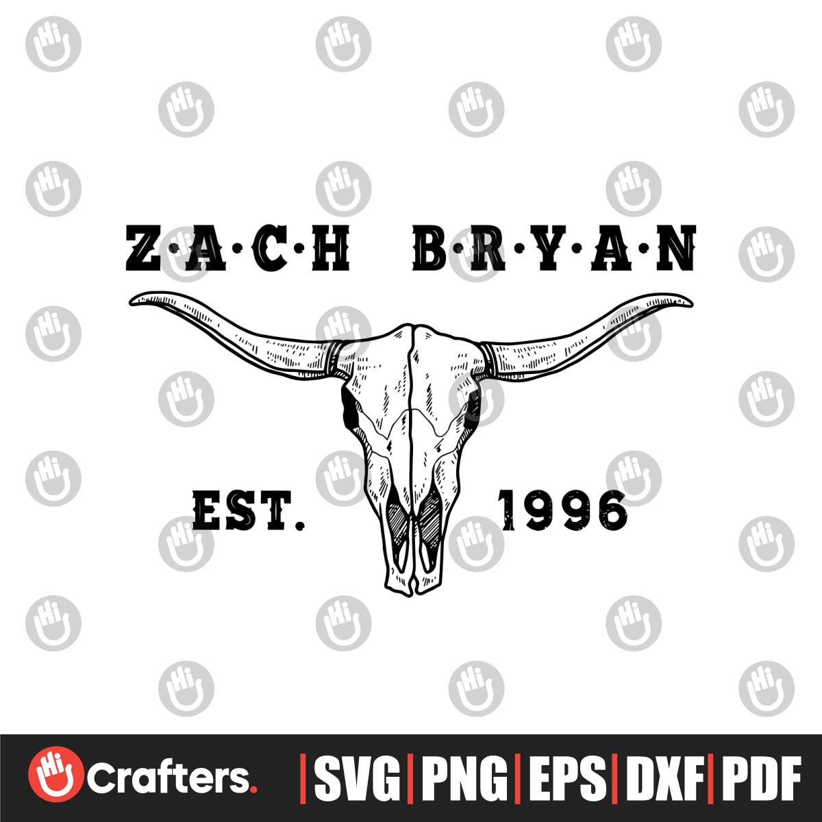 Zach Bryan EST 1996 SVG Zach Bryan Bullhead SVG Cricut File - Inspire ...