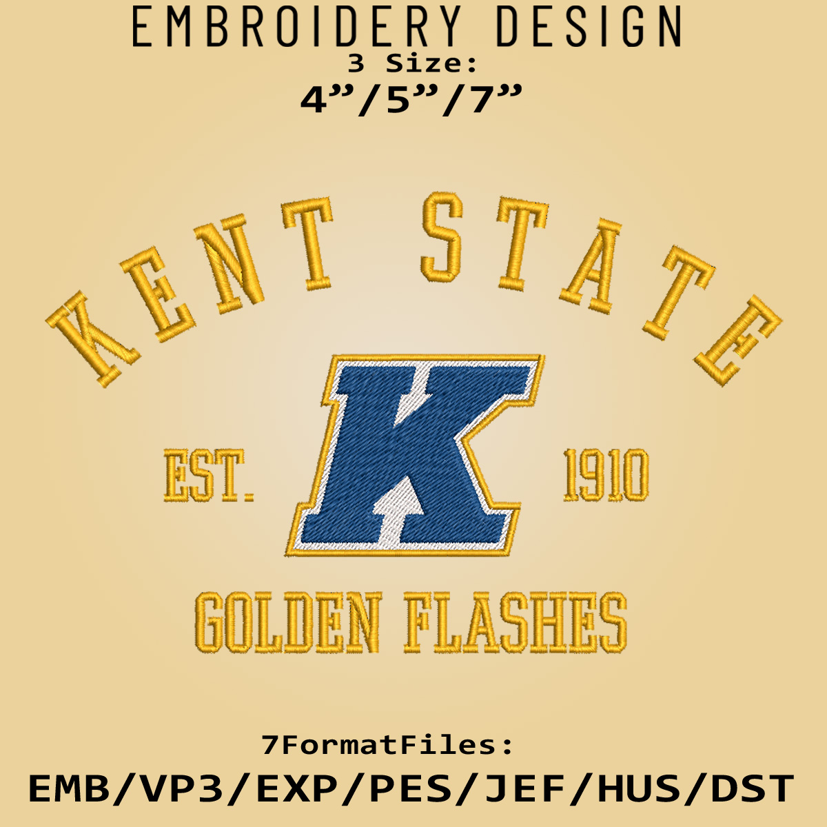 Kent State Golden Flashes embroidery design, NCAA Logo Embro | Inspire ...