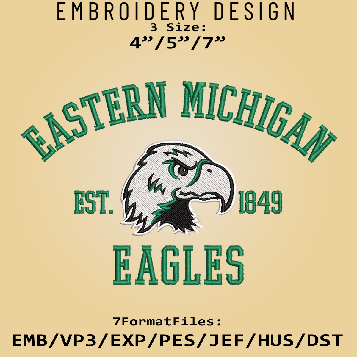 Eastern Michigan Eagles embroidery design, NCAA Logo Embroid | Inspire ...