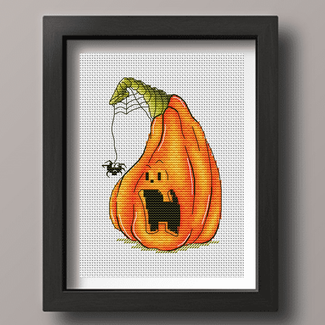 Halloween pumpkin cross stitch pattern PDF, Halloween cross | Inspire ...