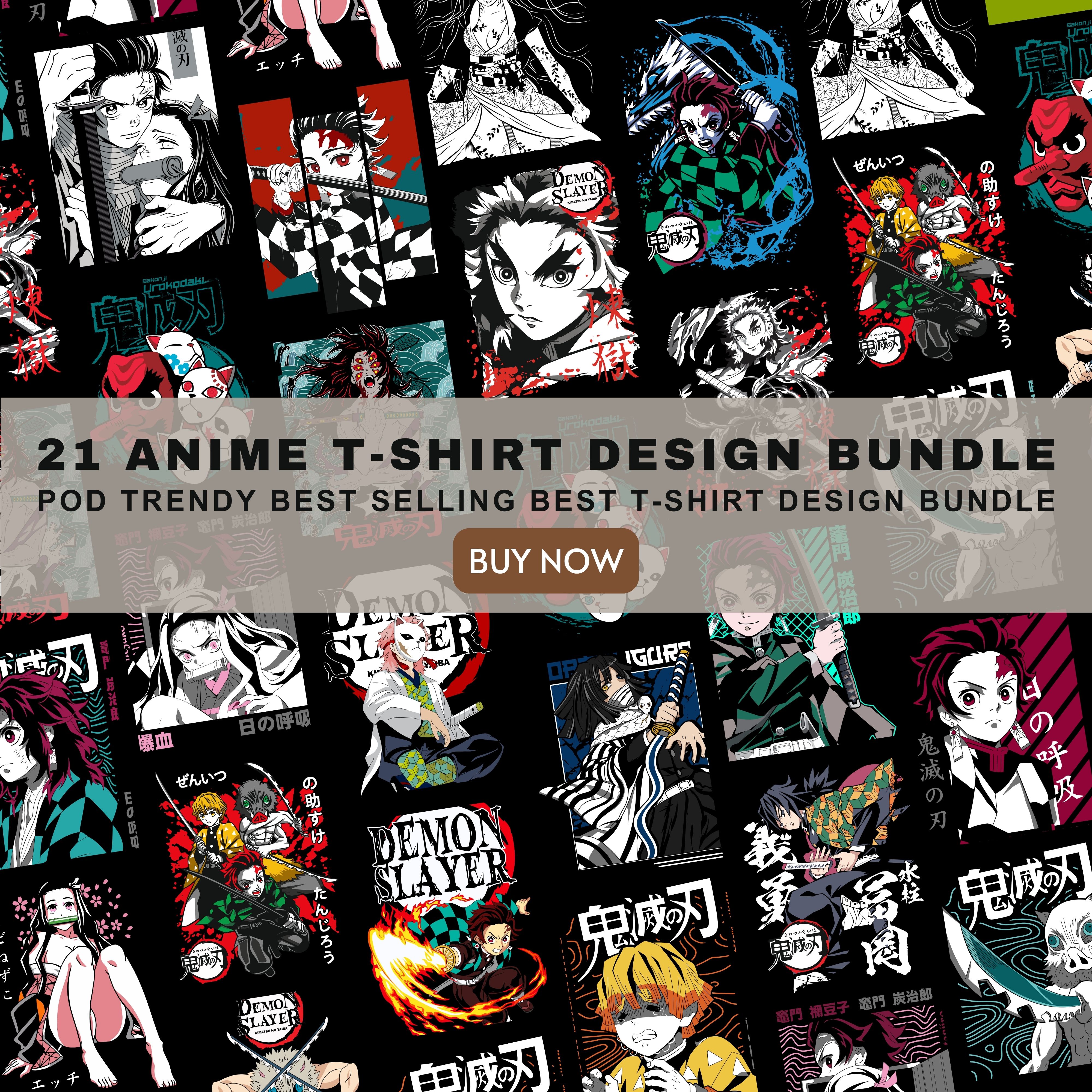 21 Anime T Shirt Design Bundle Vector | Inspire Uplift